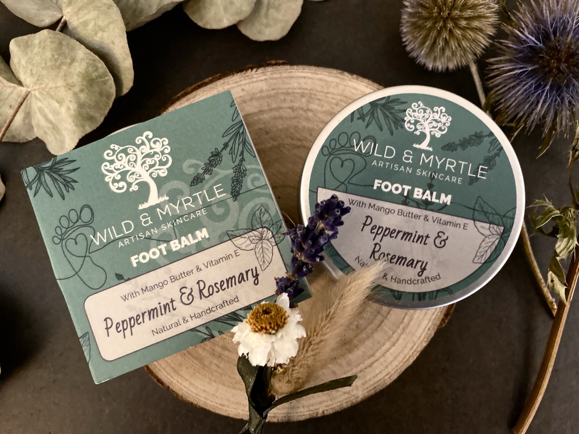Foot Balm - Peppermint & Rosemary (with Mango Butter & Vitamin E ...